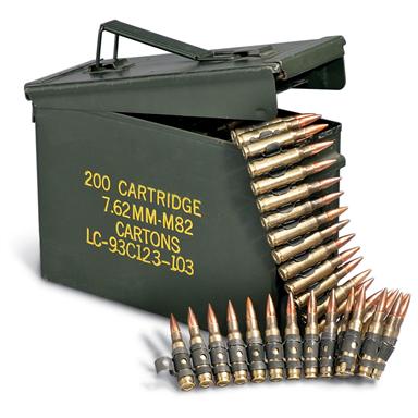 200 rds. Linked .308 M60 FMJ / Tracer Ammo in Can - 102601, .308 ...