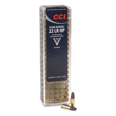 CCI Subsonic, .22LR, LHP, 40 Grain, 100 Rounds - 226473, .22lr Ammo at ...