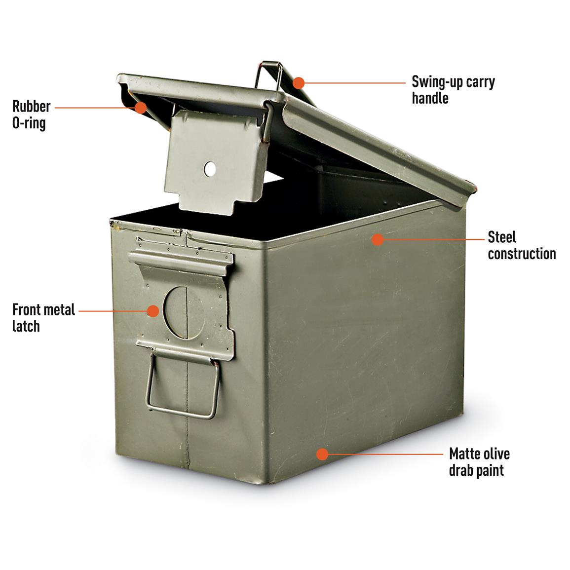 U S Military Surplus Waterproof M2A1 50 Caliber Ammo Can Used 1204 U S Military Surplus Waterproof M2A1 50 Caliber Ammo Can Used 1204