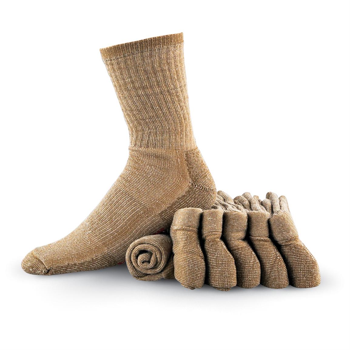 Men's Wolverine® 6 - Pk. Wool Blend Socks, Coffee - 121545, Socks at ...