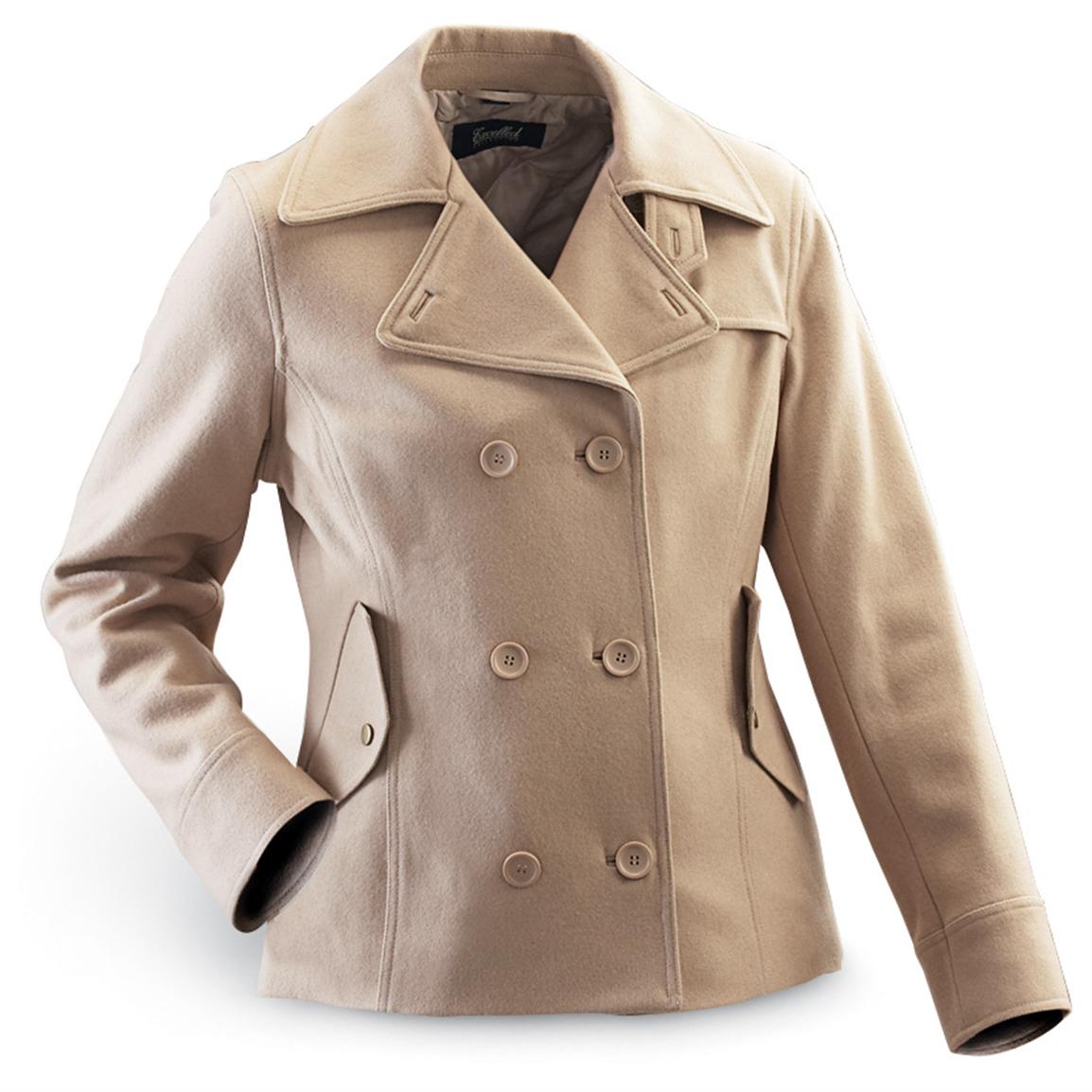 Women's Excelled® Pea Coat - 130181, Insulated Jackets & Coats at ...