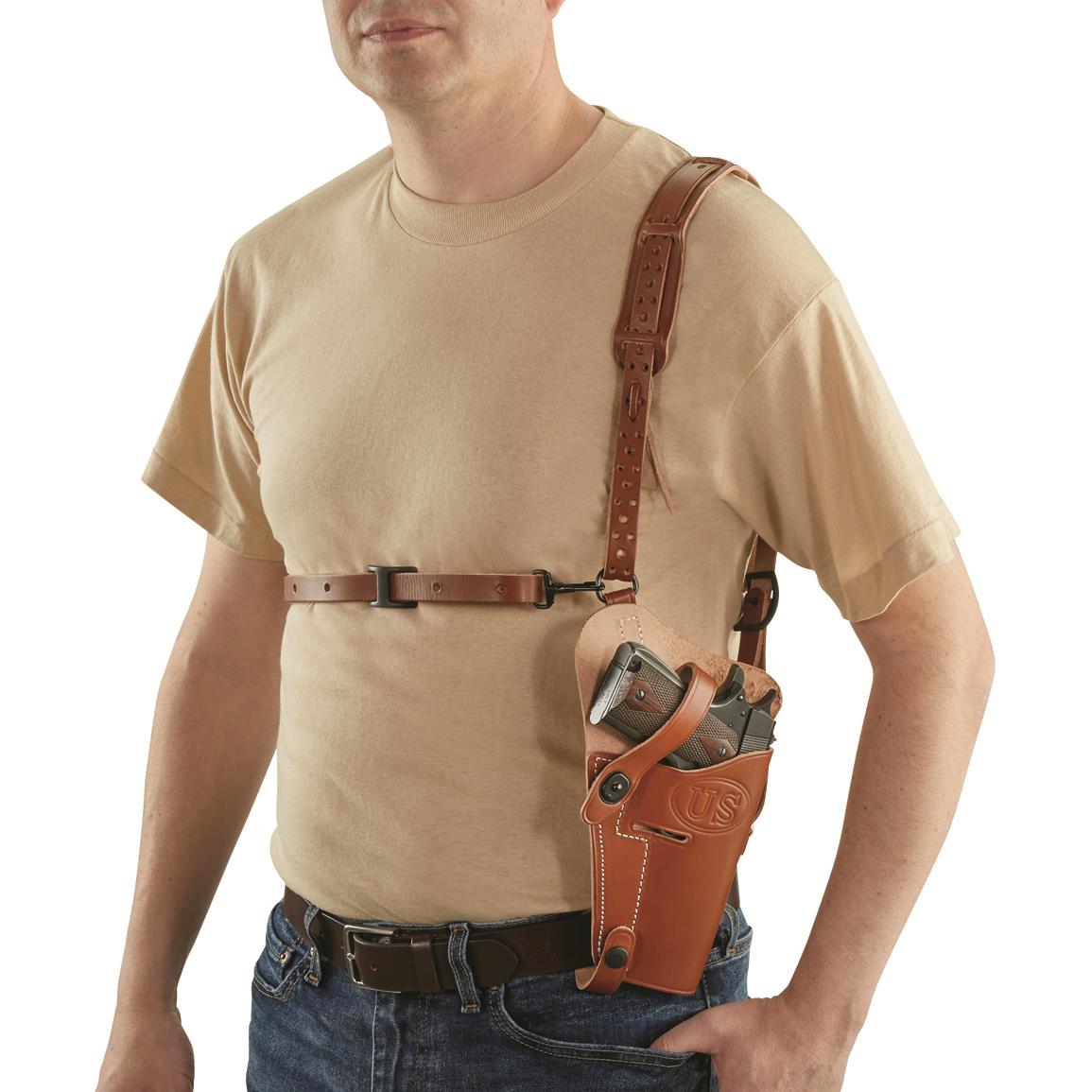 Military Style Shoulder Holster 1911A1 45 Beretta 92F 9mm Right Military Style Shoulder Holster 1911A1 45 Beretta 92F 9mm Right