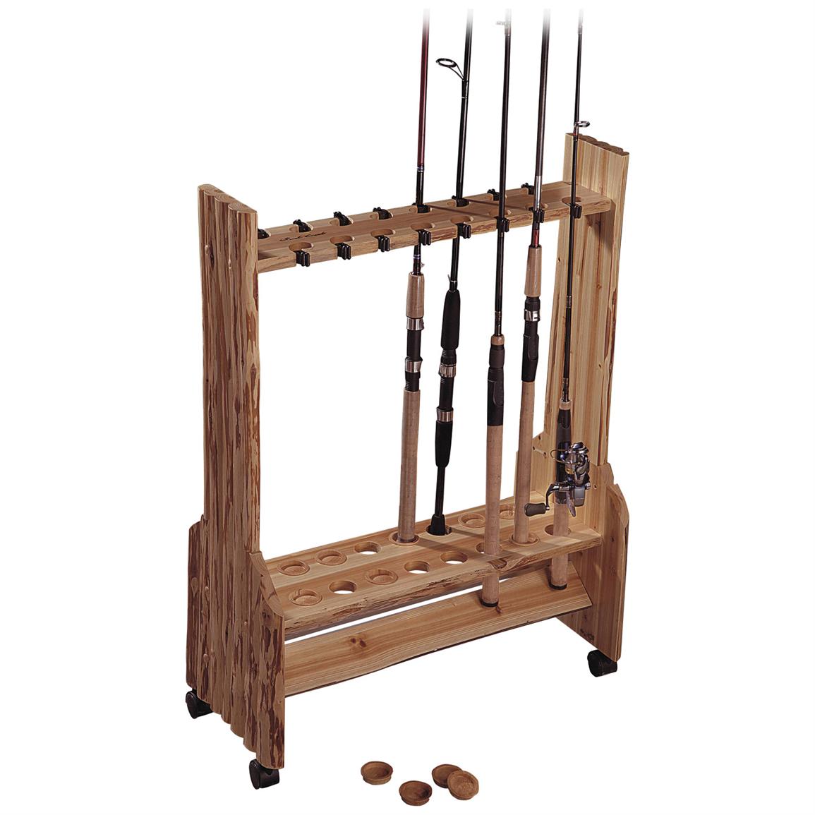 Rush Creek™ Log 16 - Rod Rolling Rack - 143357, Fishing Rod Racks at ...