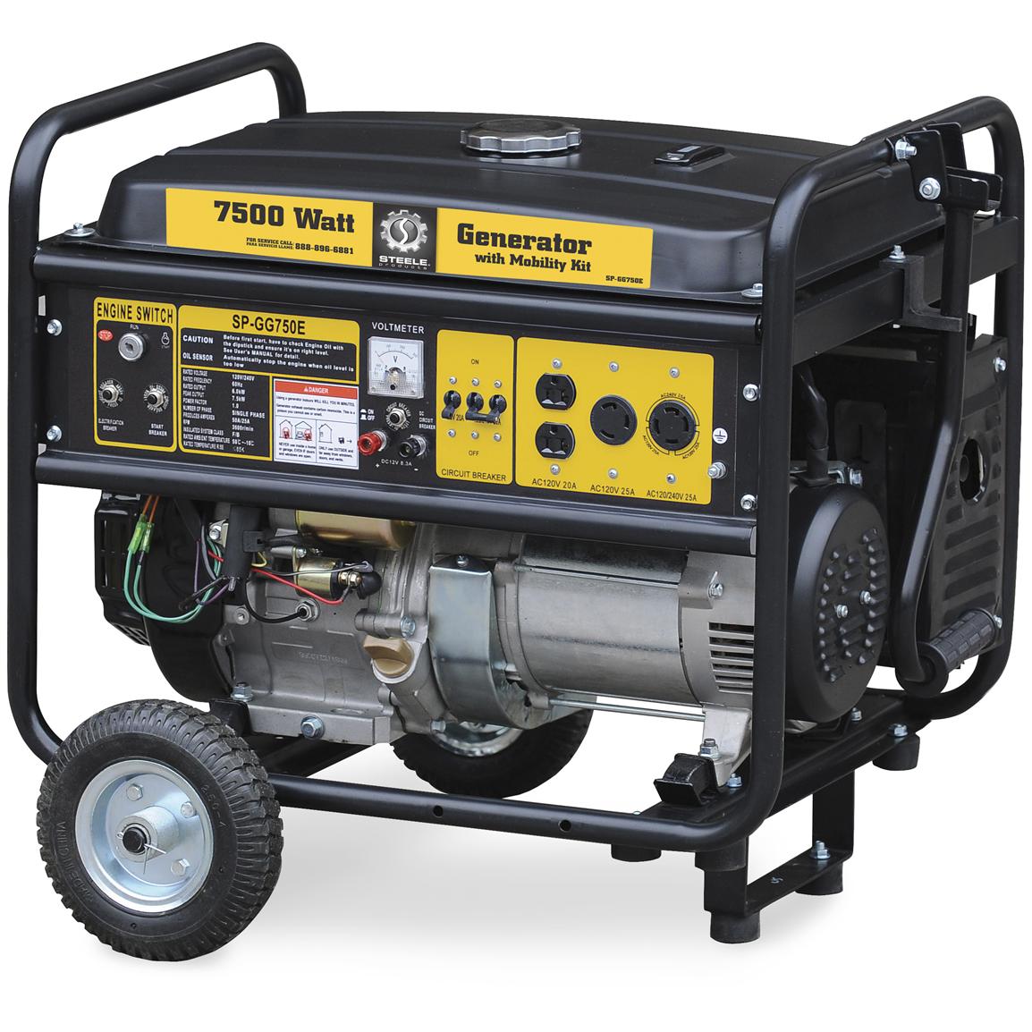 Steel Products 7 500 Watt Generator 156660 Portable Generators At