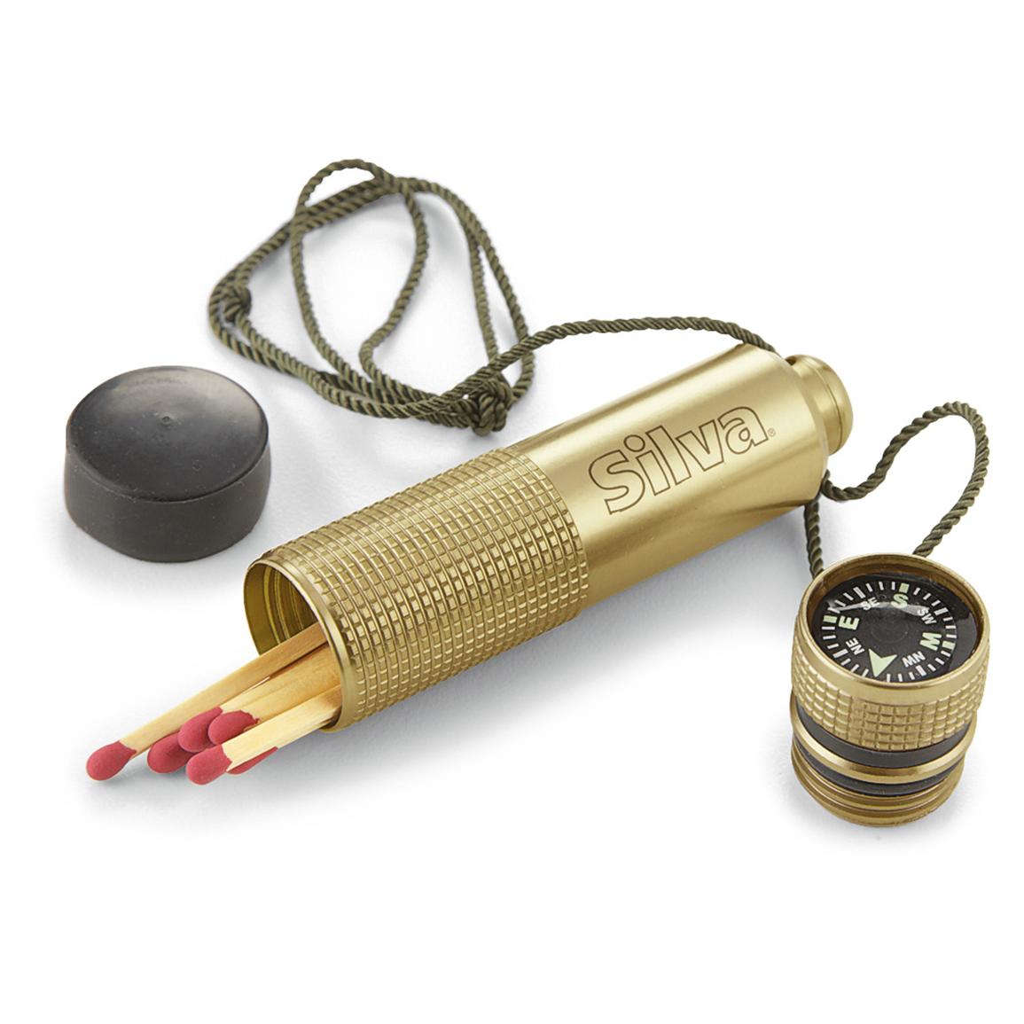 Silva Brass Compass Match Case 158804 Compasses Multi Tools At 