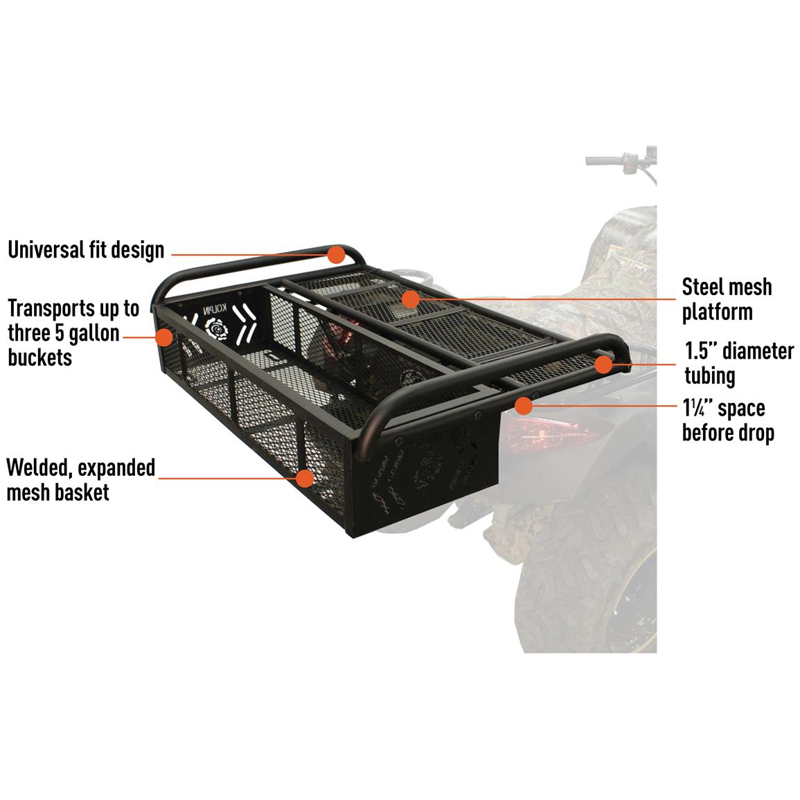 Kolpin Polaris Convertible Rear Drop Rack - 190111, Racks, Bags ...