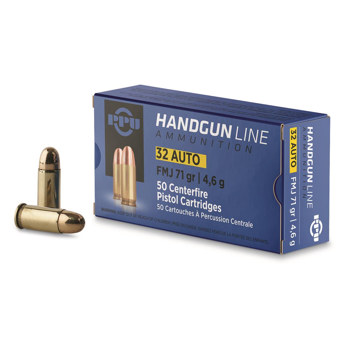 PPU 32 ACP FMJ 71 Grain 50 Rounds 222426 32 ACP Ammo At