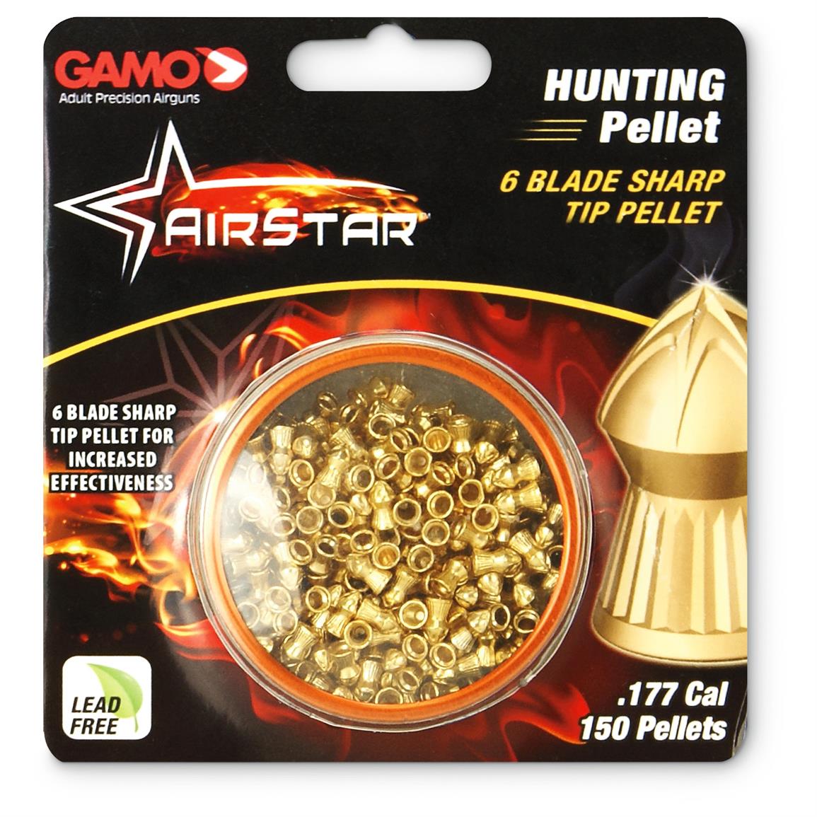 Gamo AirStar Air Rifle Hunting Pellets 177 Caliber 150 Count