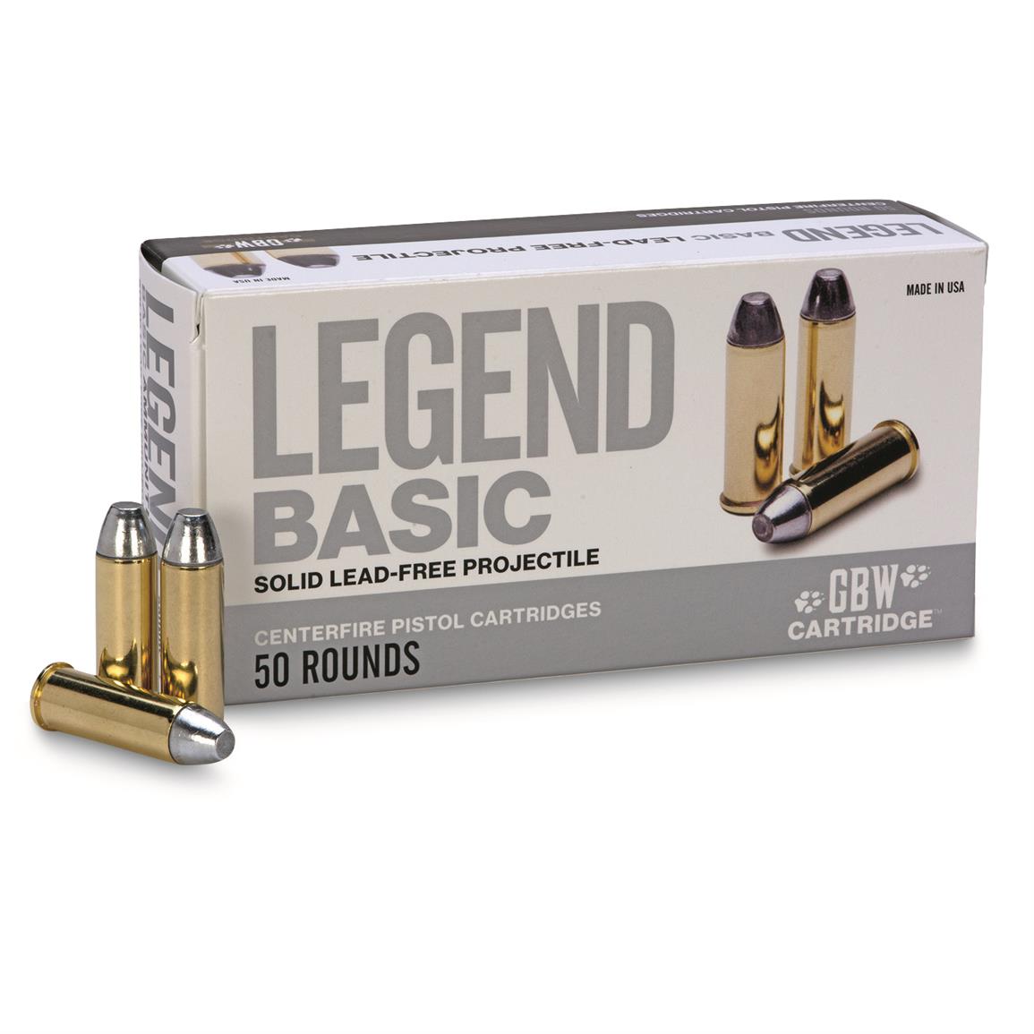 GBW Cartridge, Legend Basic, .41 Magnum, Solid Lead Free, 180 Grain, 50 ...