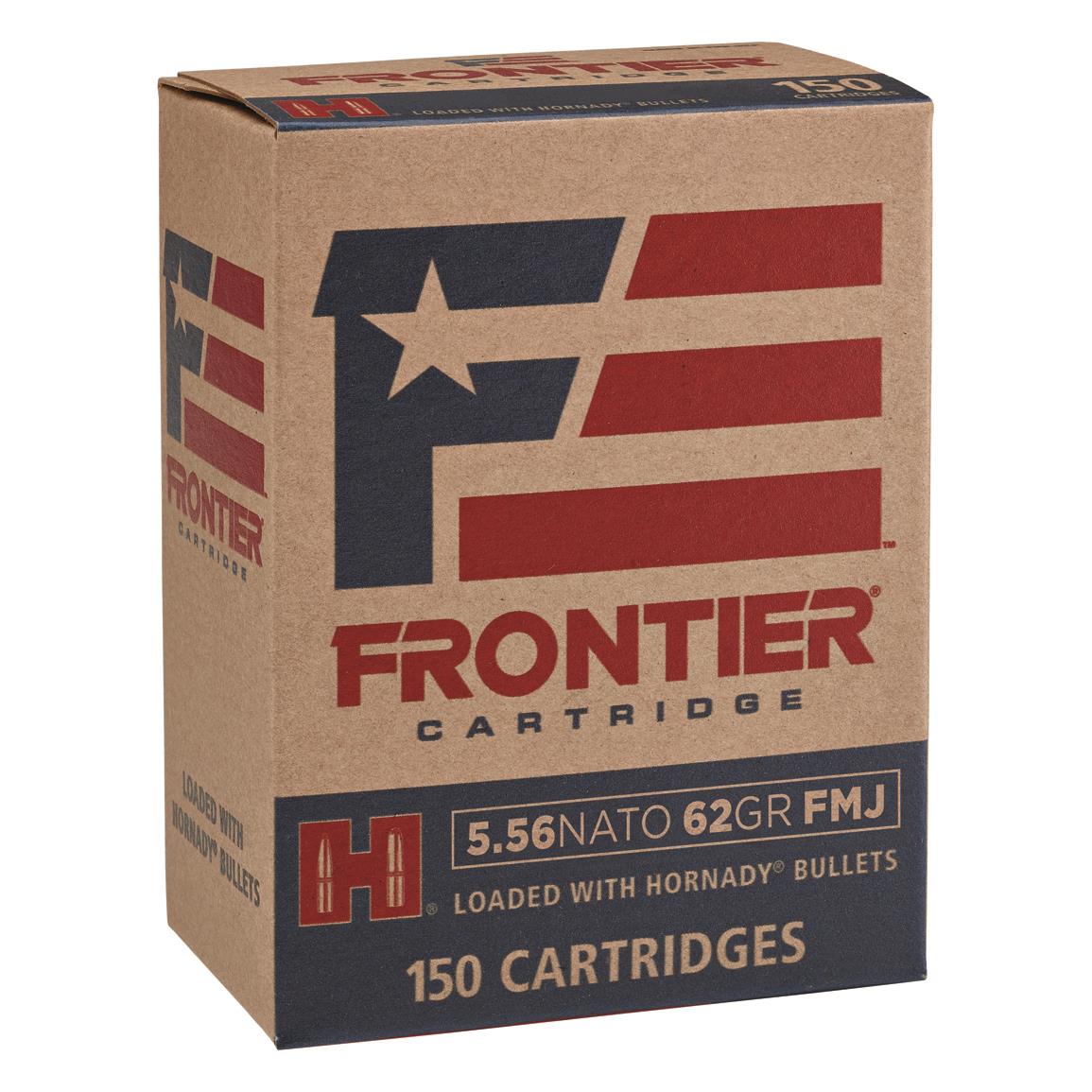 Hornady, Frontier Cartridge, .223 (5.56x45mm), FMJ, 62 Grain, 1,000 ...