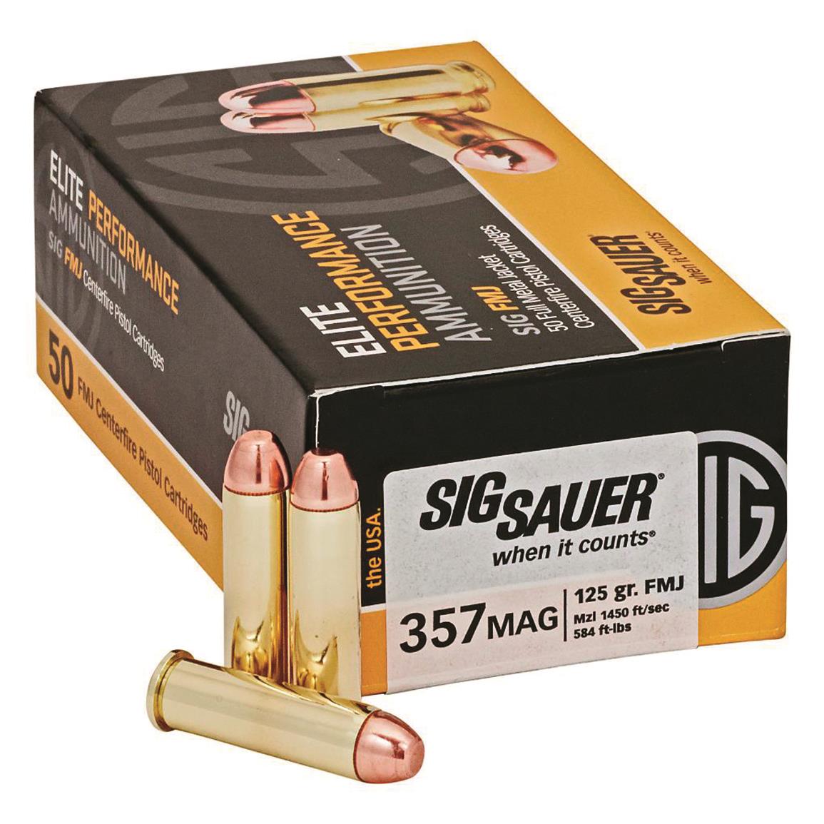 SIG SAUER Elite Performance 357 Magnum FMJ 125 Grain 50 Rounds