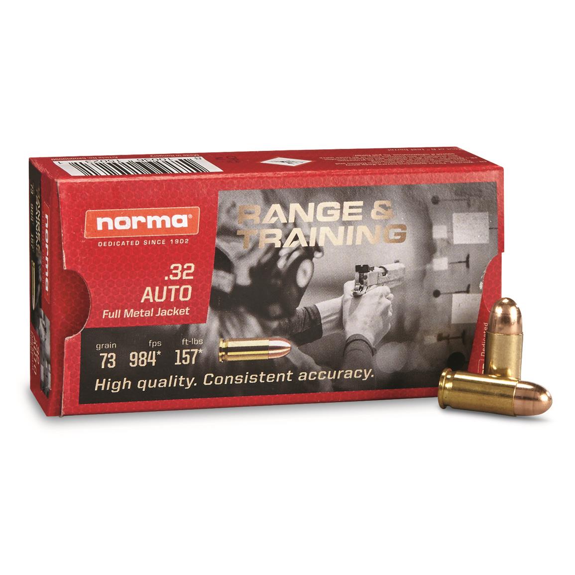 Norma Range Training 32 ACP FMJ 73 Grain 50 Rounds 718154 32 Norma Range Training 32 ACP FMJ 73 Grain 50 Rounds 718154 32