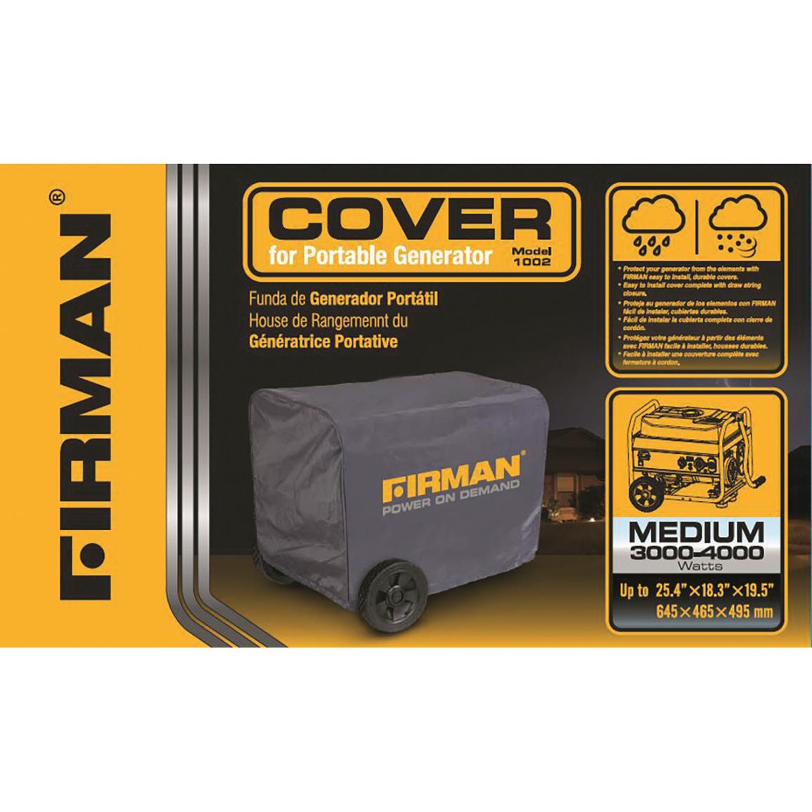 FIRMAN 3,000-4,900W Inverter Generator Cover, Model 1002 - 720888 ...