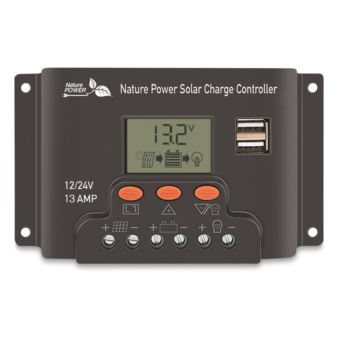 Nature Power 18W Folding Solar Panel with 8A Charge Controller - 219887 ...