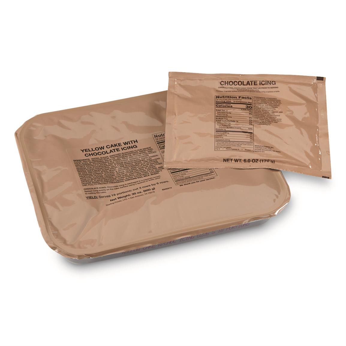 U.S. Military Surplus MRE Chocolate Frosted Golden Harvest Yellow Cake ...