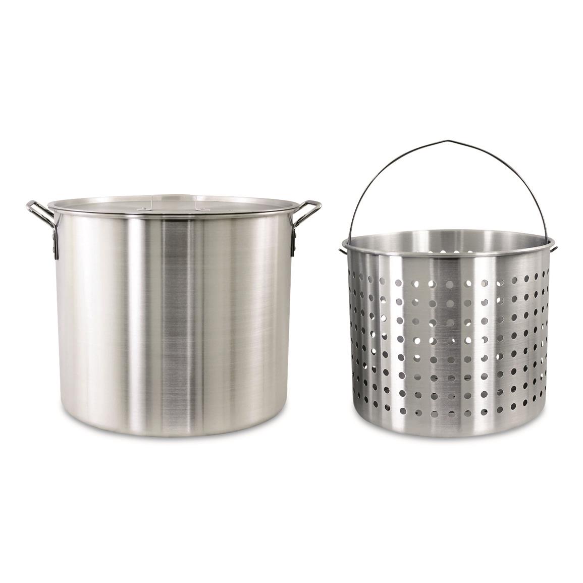 Chard 60 qt Aluminum Stock Pot With Strainer Basket Sportsman s Guide Chard 60 qt Aluminum Stock Pot With Strainer Basket Sportsman s Guide