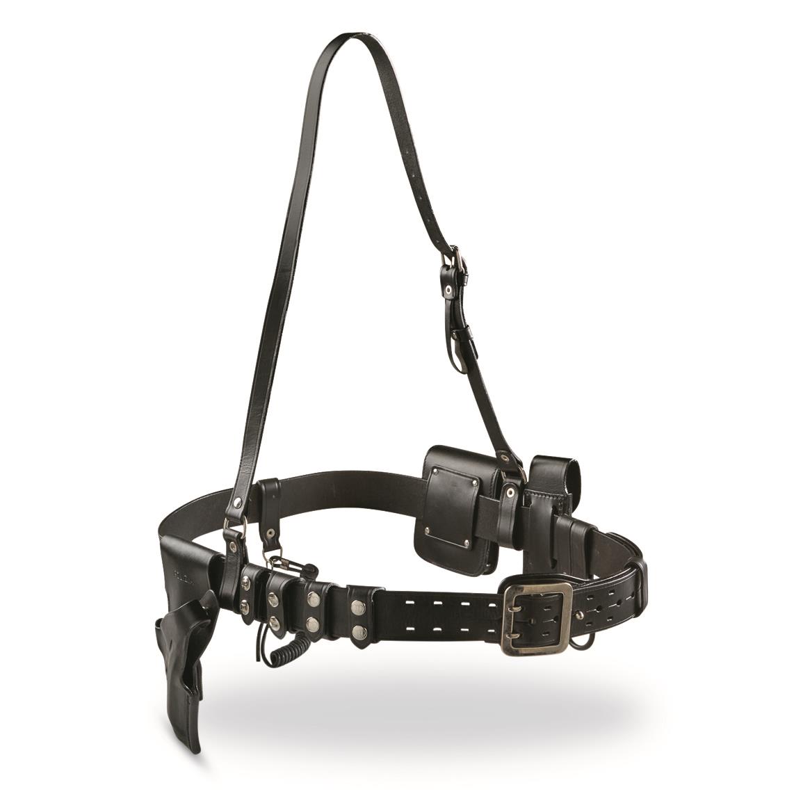 Italian Police Surplus Leather Holster Belt Set, 12 Pieces, New | Sportsman's Guide