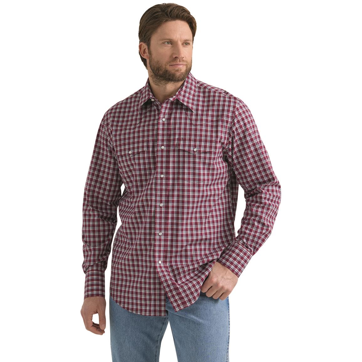 Wrangler Men's Wrinkle Resistant Long Sleeve Shirt - 739130, Shirts ...