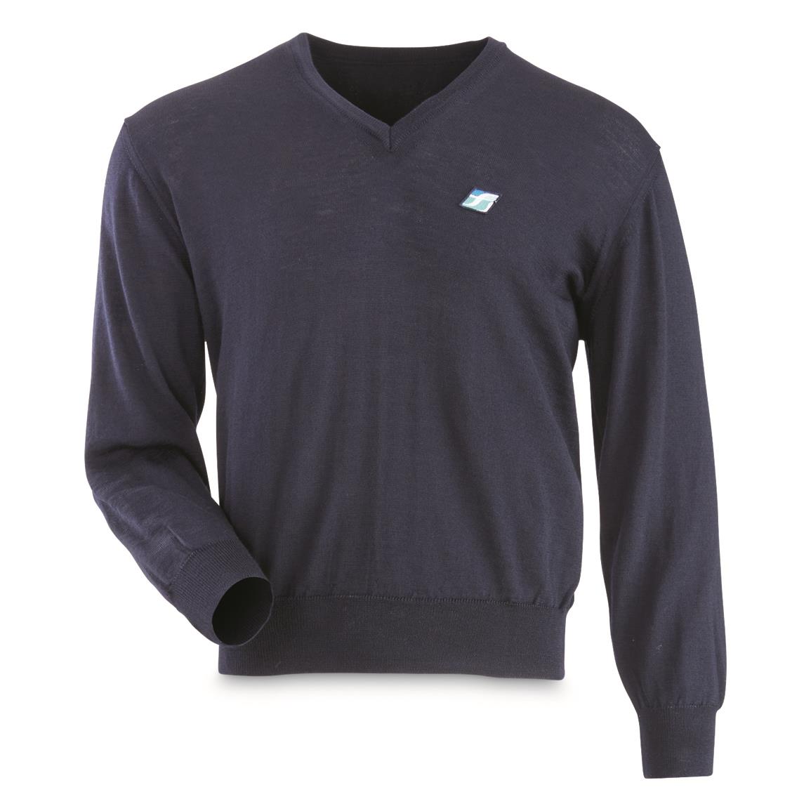 Italian Military Surplus V-neck Wool Sweater, New | Sportsman's Guide