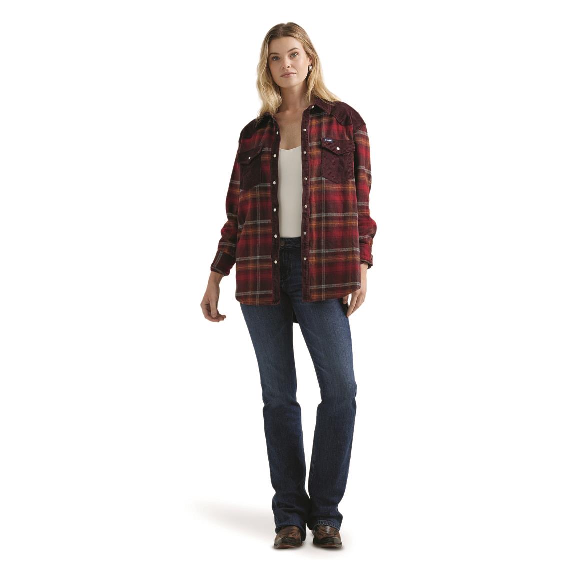 Wrangler Women's Snap Lumberjack Long Sleeve Flannel - 740865, Shirts ...