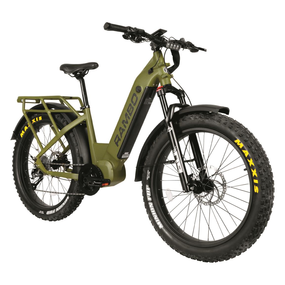 Rambo Rebel 2.0 1000W E-Bike, OD Green | Sportsman's Guide