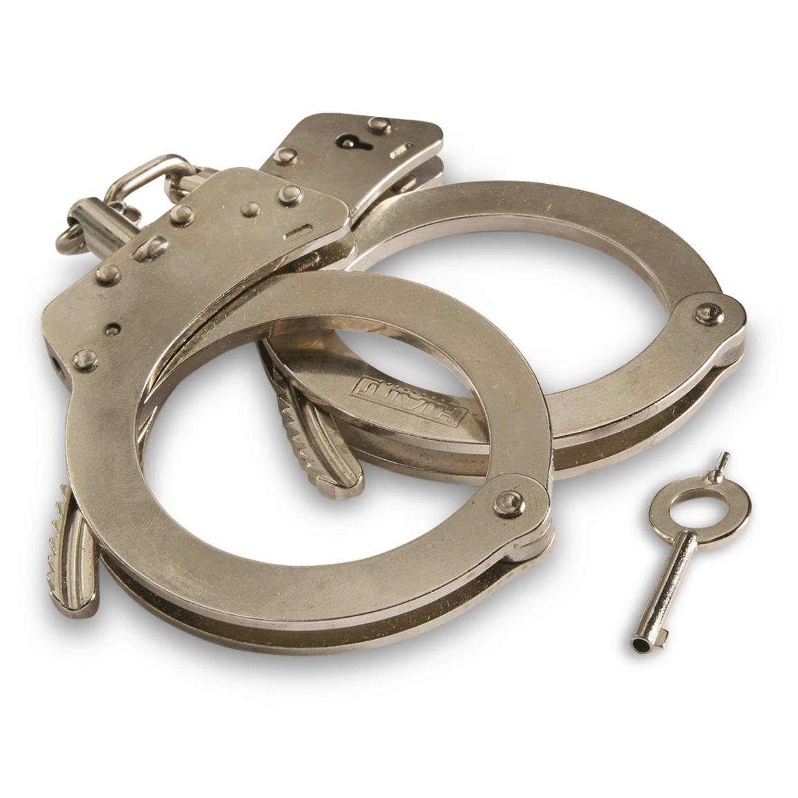 U.S. Military Surplus Hiatt Big Guy Chain Nickel Handcuffs, New ...