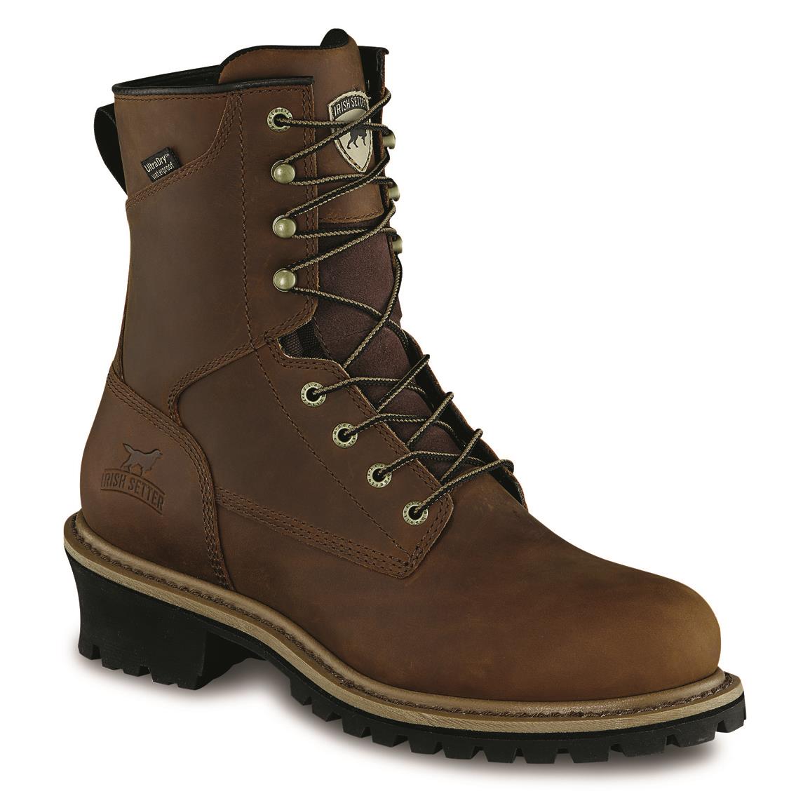 Irish Setter Men's Mesabi Waterproof 8" Steel Toe Logger Boots ...