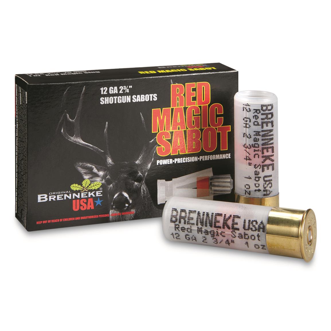Brenneke Red Magic, 12 Gauge, 2 3/4",1 oz. Sabot Slugs, 5 Rds ...