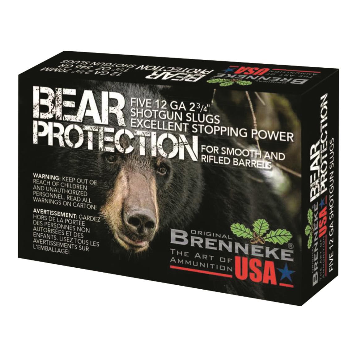 Brenneke Bear Protection Slugs, 12 Gauge, 2 3/4", 1 1/4 oz. Slugs, 5 ...