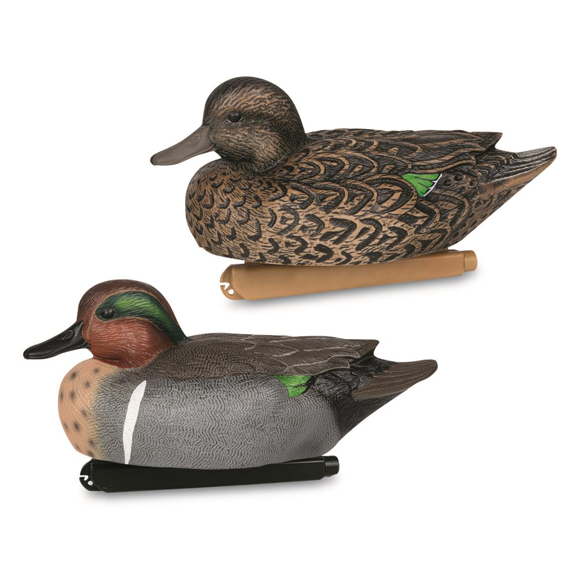 Zink Hunter Series Green-Winged Teal Duck Decoys, 6 pack - 743896, Duck ...