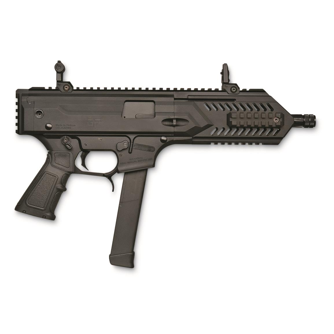 Celik Arms Blade Pistol, Semi-automatic, 9mm, 8" Barrel, Black, Uses ...