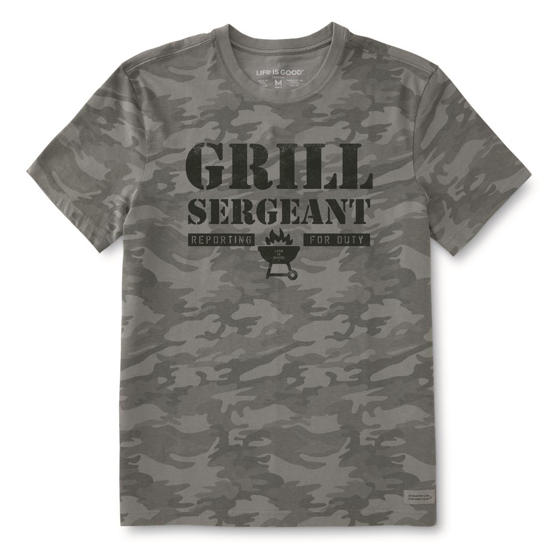 Life Is Good Wordsmith Grill Sergeant Short Sleeve Crusher Tee ...