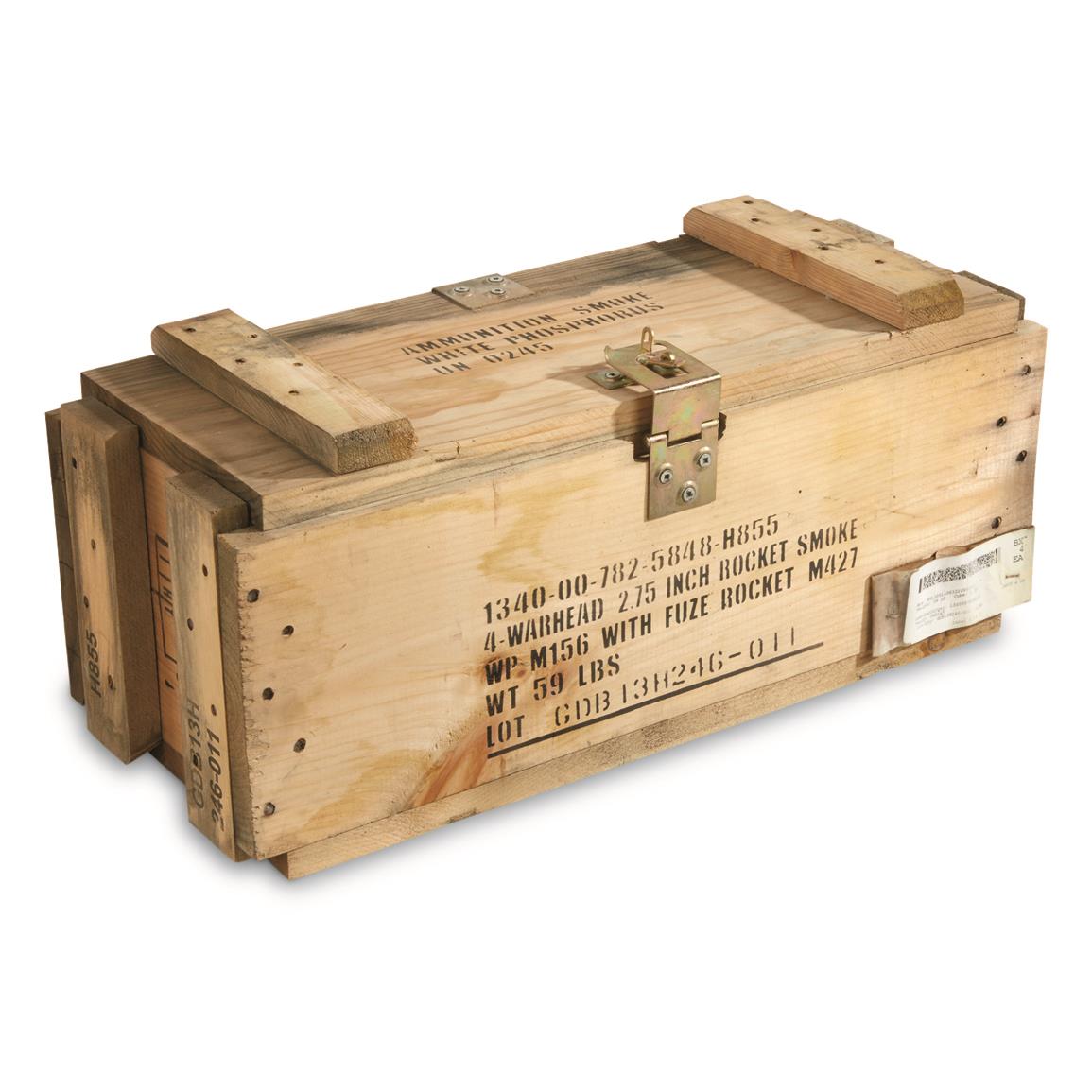 U.S. Military Surplus Wood Ammo Crate, 21" x 9" x 9", Used | Sportsman ...