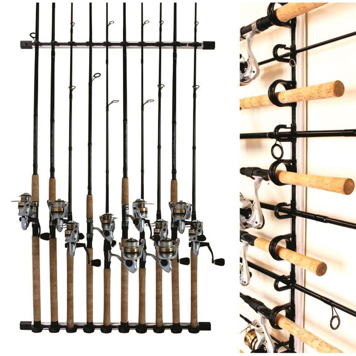 Rush Creek 3 in 1 Aluminum Modular 10 Rod Rack | Sportsman's Guide