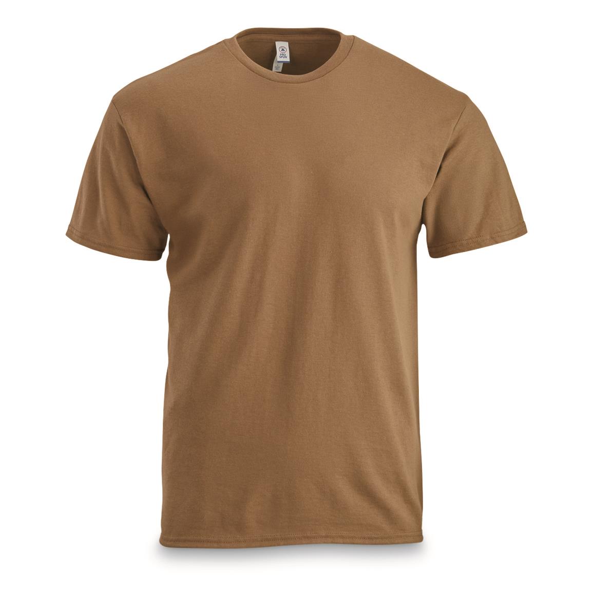 U.S. Military Surplus Short Sleeve Cotton/Polyester T-Shirts, 6 Pack ...