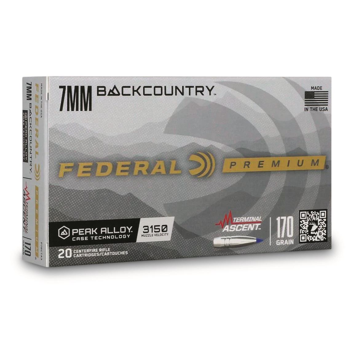 Federal Terminal Ascent, 7mm Backcountry, 170 Grain, 20 Rounds ...