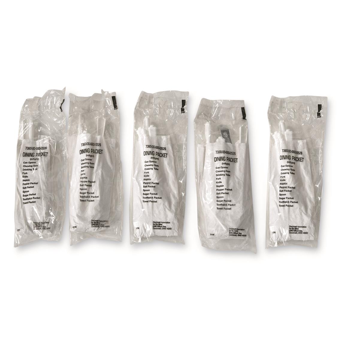 U.S. Military Surplus Disposable Inflight Dining Packs, 5 Pack, New ...