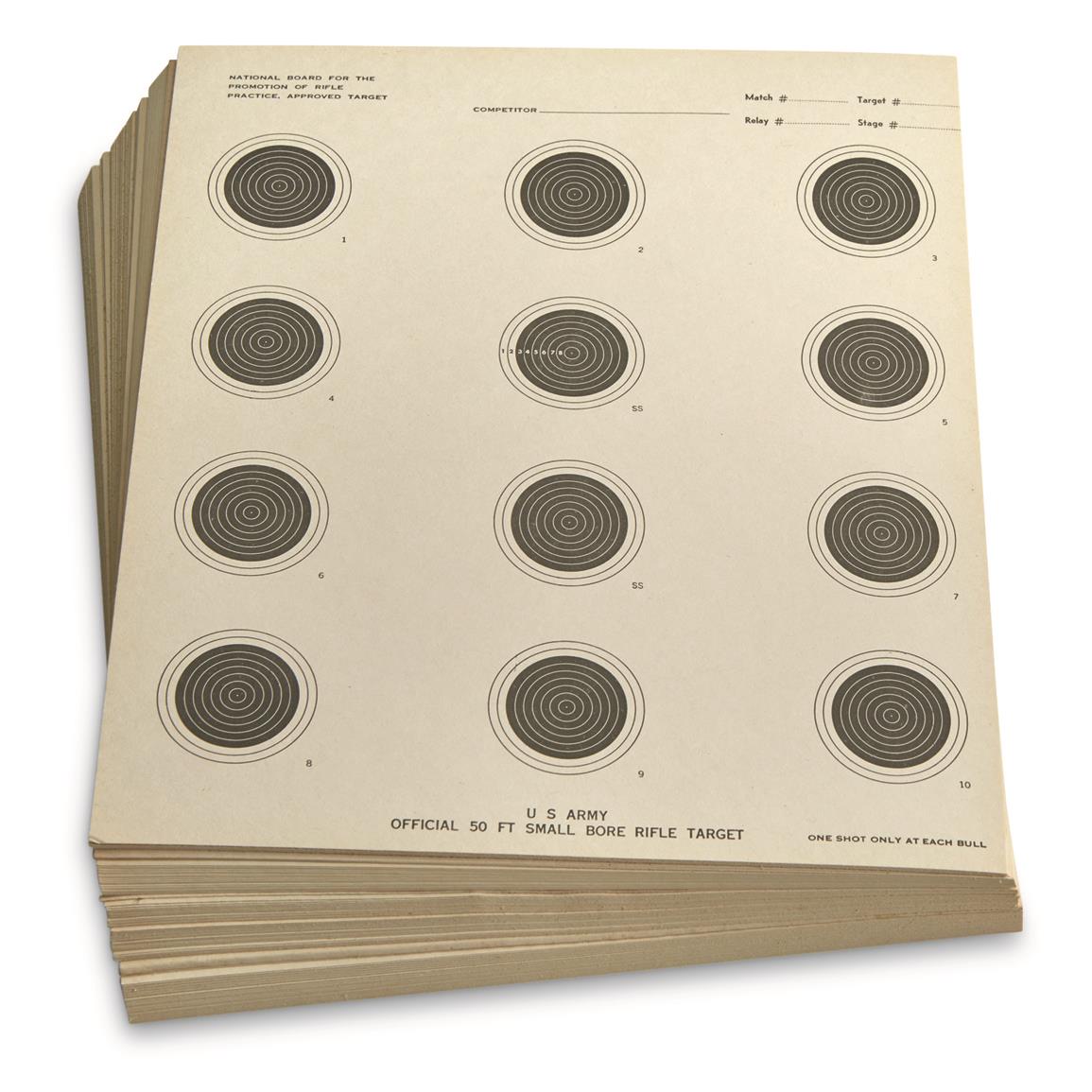 U.S. Military Surplus Small Bore 50 ft. Targets, 100 Pack, New ...