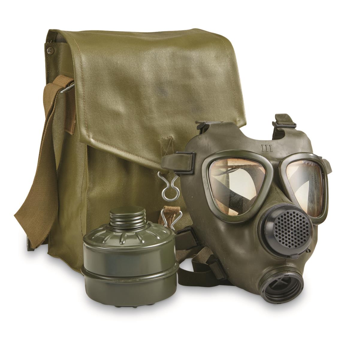 Romanian Military M74 Gas Mask with Bag and 40mm Filter, New | Sportsman's Guide