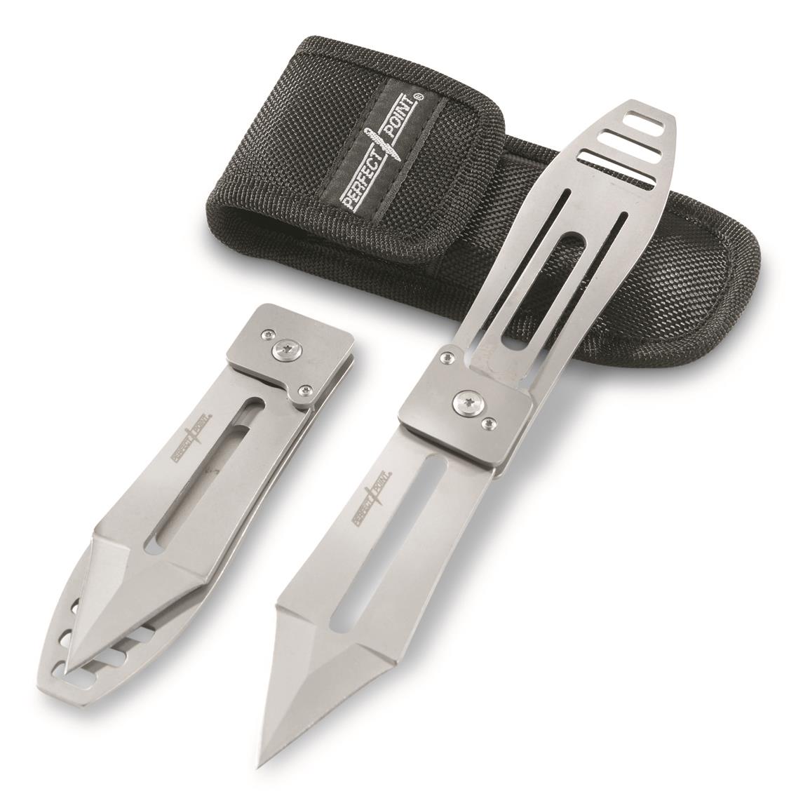 Perfect Point Folding Throwing Knives, Set of 2, With sheath ...