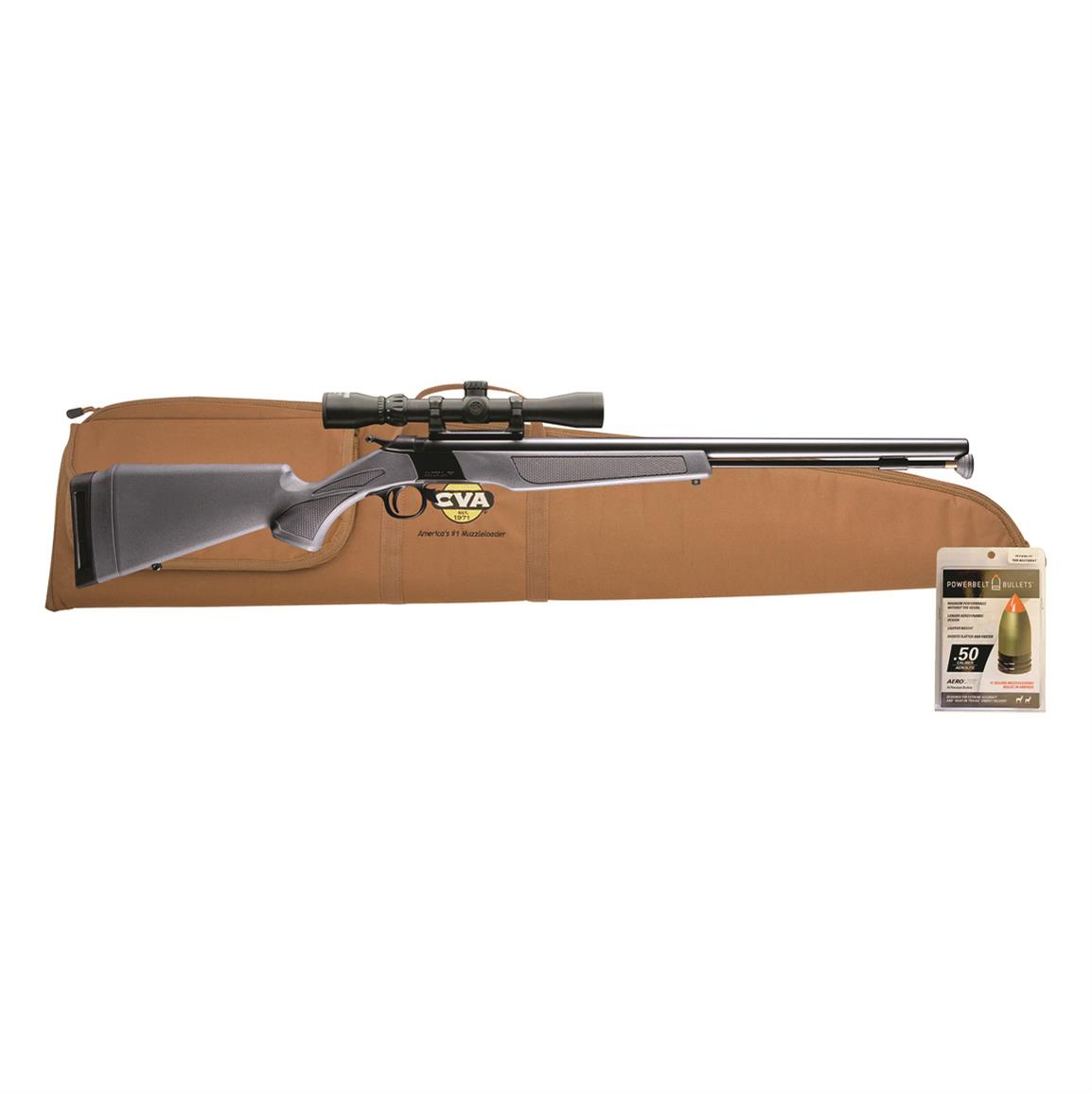 CVA Wolf Muzzleloader, .50 Caliber, 24" Barrel, Stainless/Stealth Grey ...