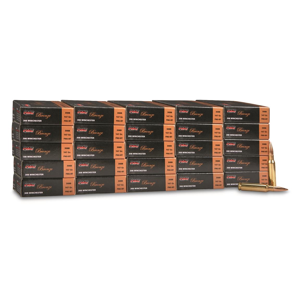 PMC Bronze, .308 Winchester, 147 Grain, FMJBT, 500 Rounds | Sportsman's ...