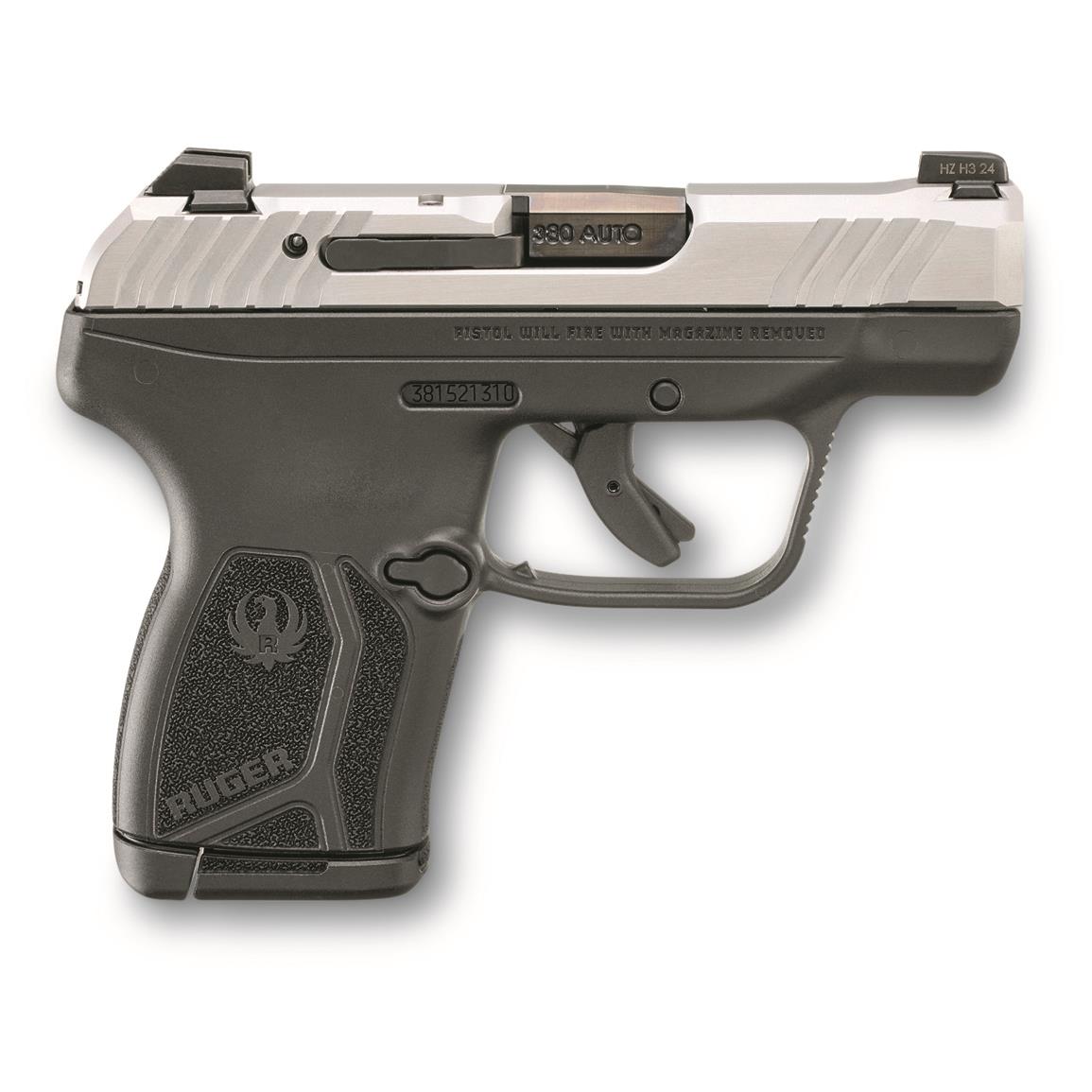 Ruger LCP MAX, Semi-auto, .380 ACP, 2.8" Barrel, 10 Rounds, Stainless/Black | Sportsman's Guide