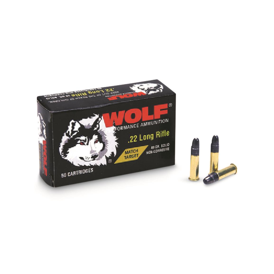 Wolf, .22LR, Match Target, 40 Grain, 50 Rounds | Sportsman's Guide