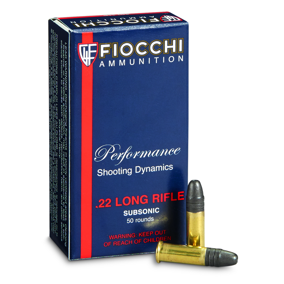 Fiocchi Field Dynamics Subsonic .22LR, 40 Grain, HP, 50 Rounds ...