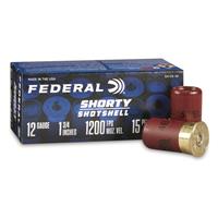 Federal Shorty Shotshells, 12 Gauge, 1 3/4", No. 4 Buckshot, 15 Pellets ...