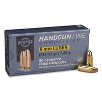 PPU Handgun Line, 9mm, FMJ, 115 Grain, 200 Rounds | Sportsman's Guide