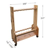 Rush Creek Rustic Pine 16 Fishing Rod Rolling Storage Rack - 734931 ...