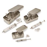 Czech Military Surplus Glass Syringe Set with Sterilizers, 3 pieces ...