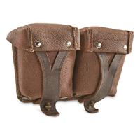 Romanian Military Surplus Leather Dual Mag Pouch, Like New | Sportsman ...